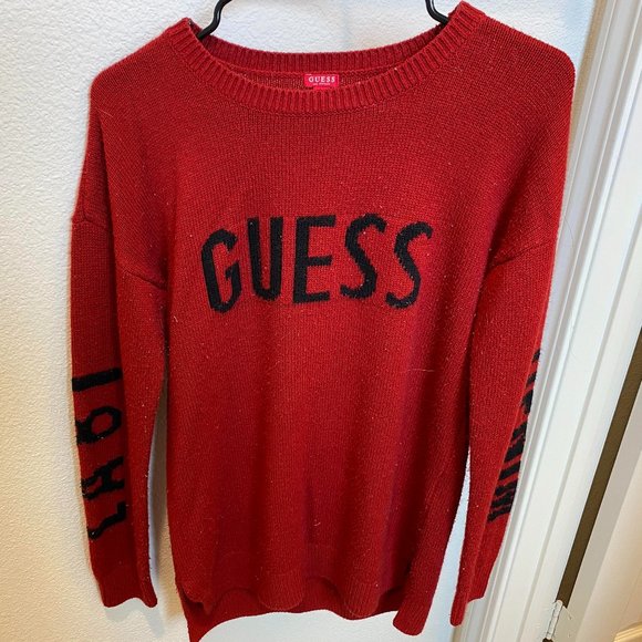 Guess by Marciano | Sweaters | Guess Red Sweater | Poshmark